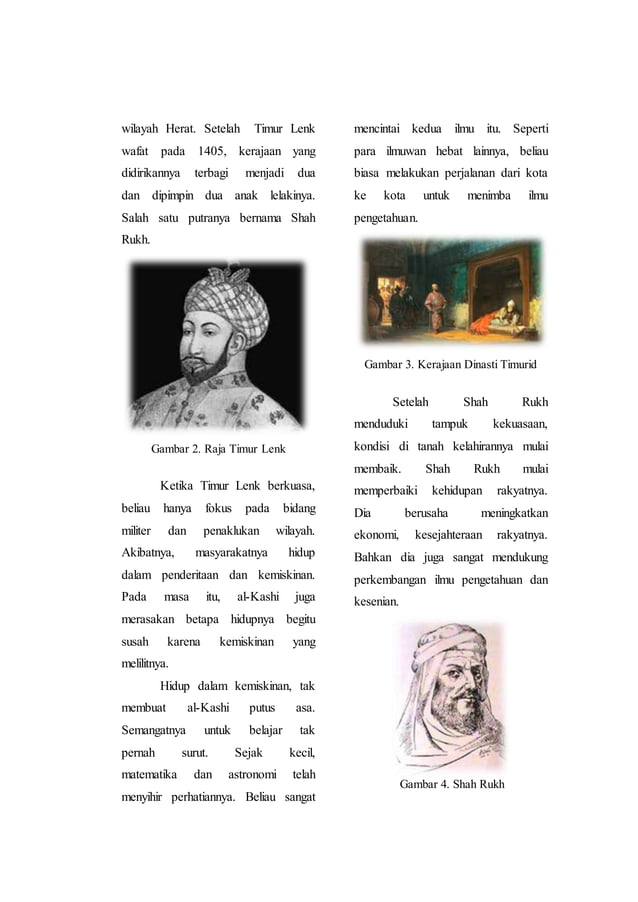 Perjalanan hidup ghiyatthuddin jamshid mas`ud al kasyi (atau al kashi) | PDF