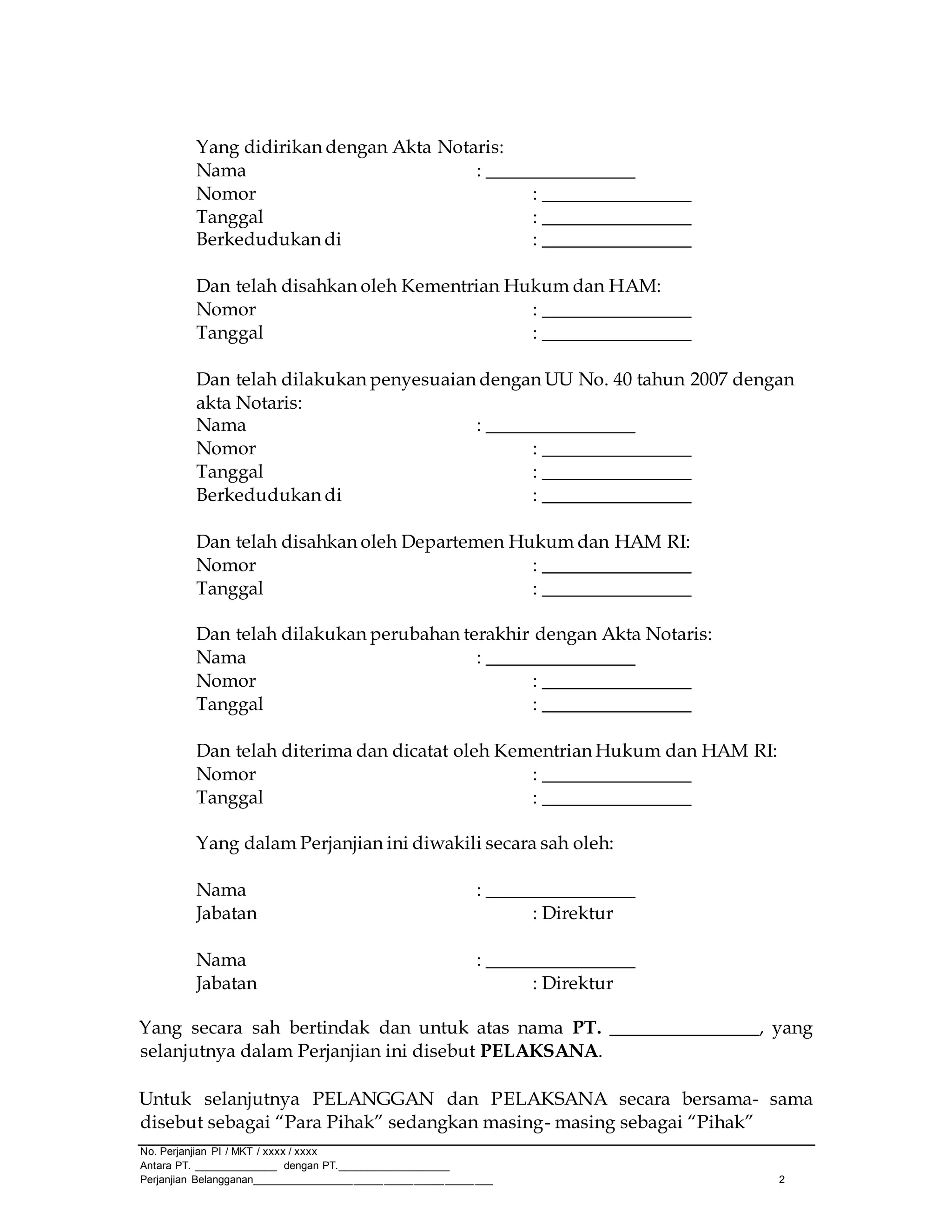 Contoh Perjanjian Berlangganan sistem elektronik Terbaru (Beli ...