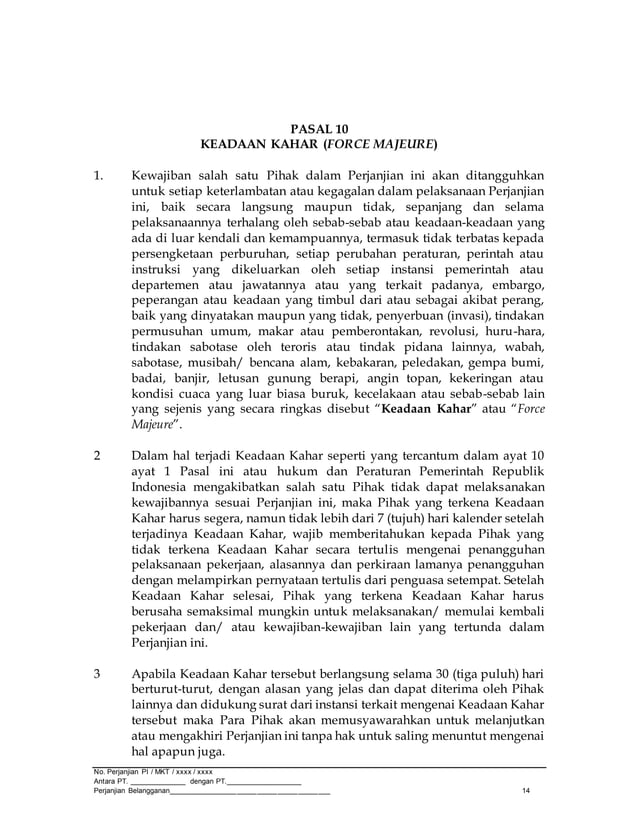 Contoh Perjanjian Berlangganan sistem elektronik Terbaru (Beli ...
