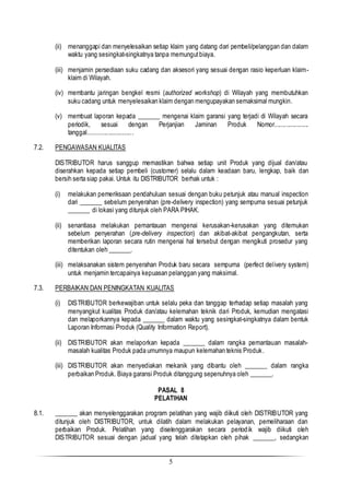 Perjanjian distributorship clean draft | DOCX