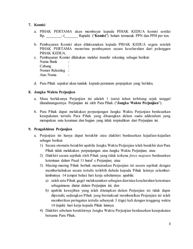 Perjanjian keagenan Produk | DOC