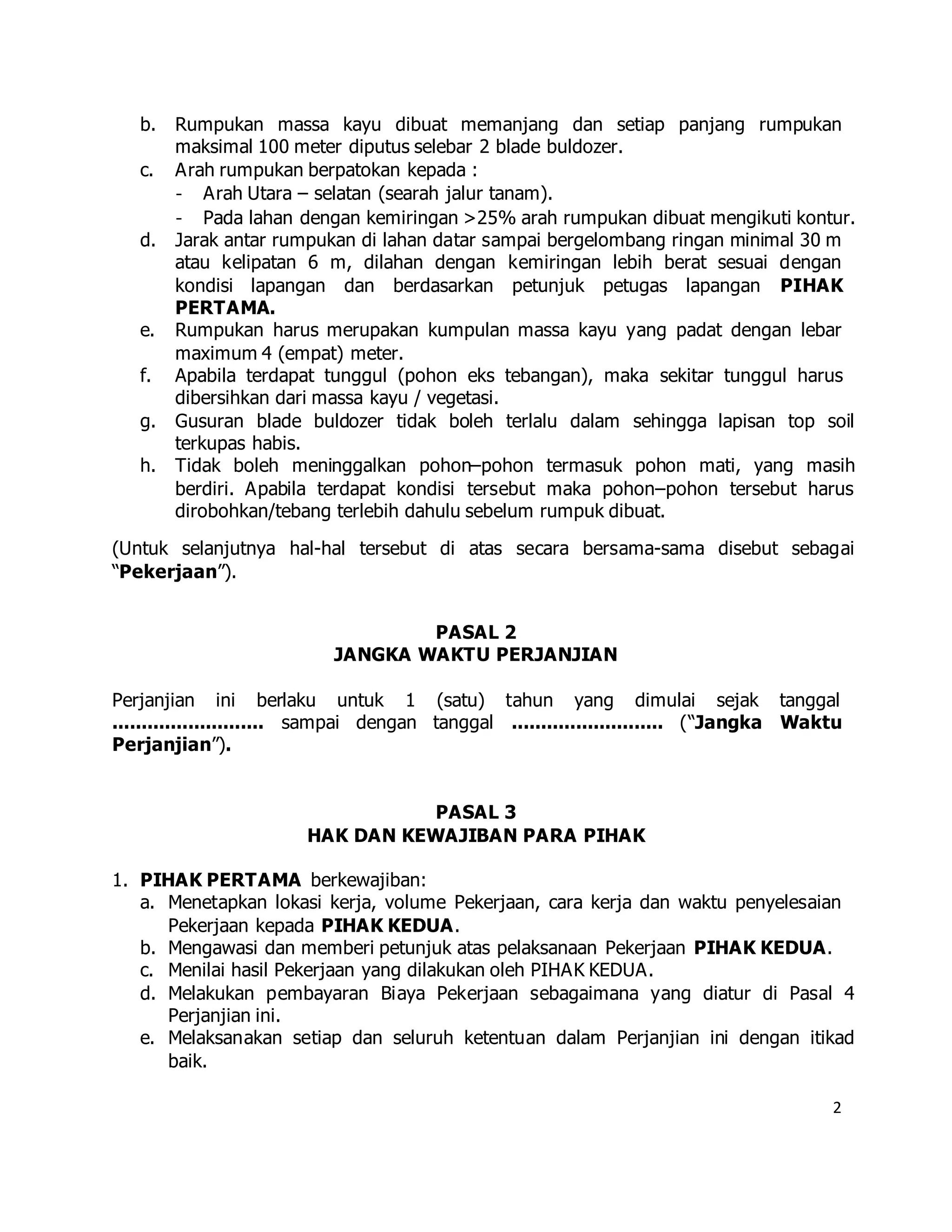 Contoh Perjanjian Kerja Land Clearing Terbaru (Beli Perjanjian, Hub ...