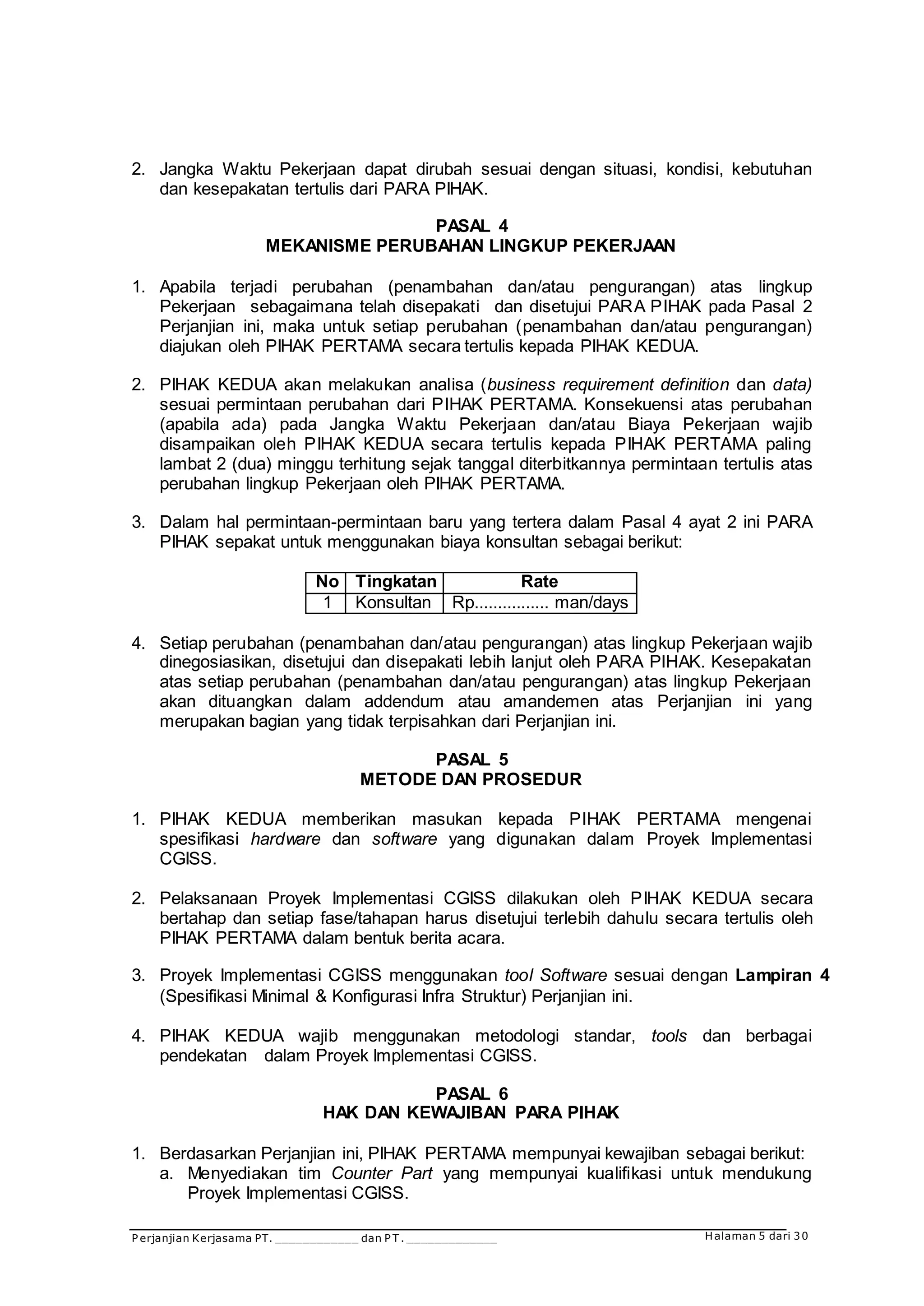 Contoh Perjanjian Kerjasama Implementasi Care General Insurance System ...