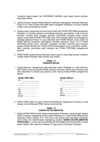 Contoh Perjanjian Kerjasama Implementasi Care General Insurance System ...