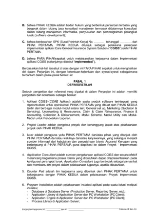 Contoh Perjanjian Kerjasama Implementasi Care General Insurance System Solutions (Beli ...