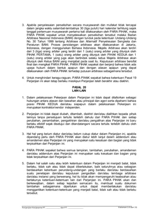 Perjanjian kerjasama implementasi cgiss clean draft | DOCX