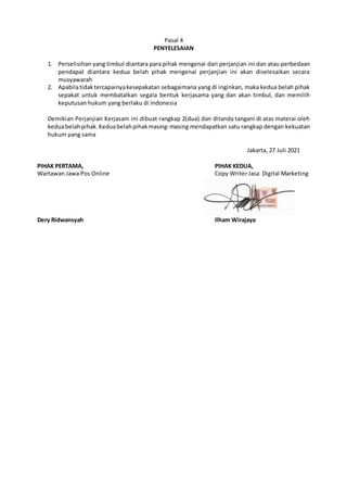 Perjanjian kerjasama jawa pos | PDF