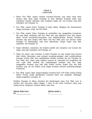 Contoh Perjanjian Kompensasi Kayu Terbaru (Beli Perjanjian, Hub: 08118887270 (WA)) | DOCX