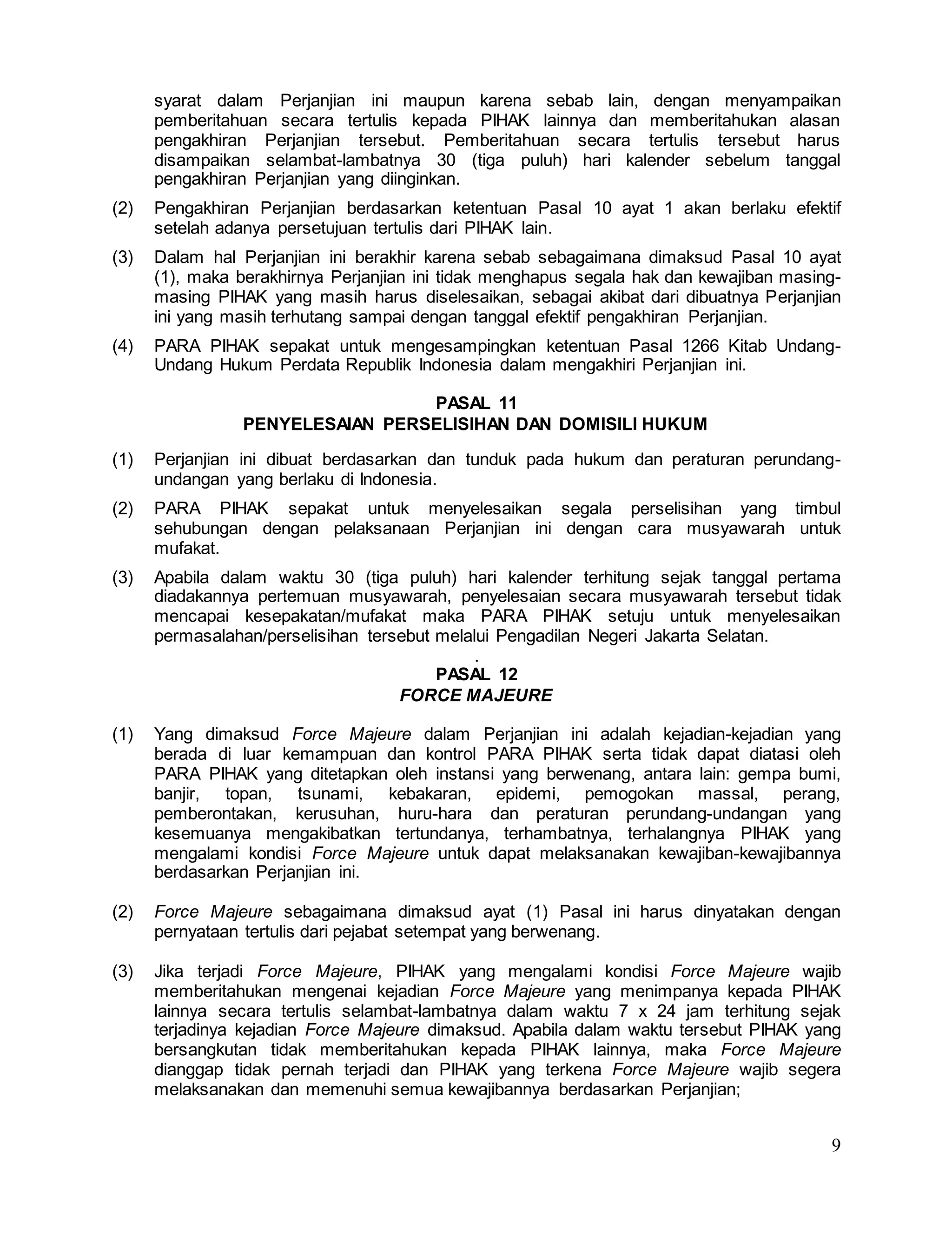 Contoh Perjanjian Pemasangan Reklame LCD Terbaru (Beli Perjanjian, Hub ...