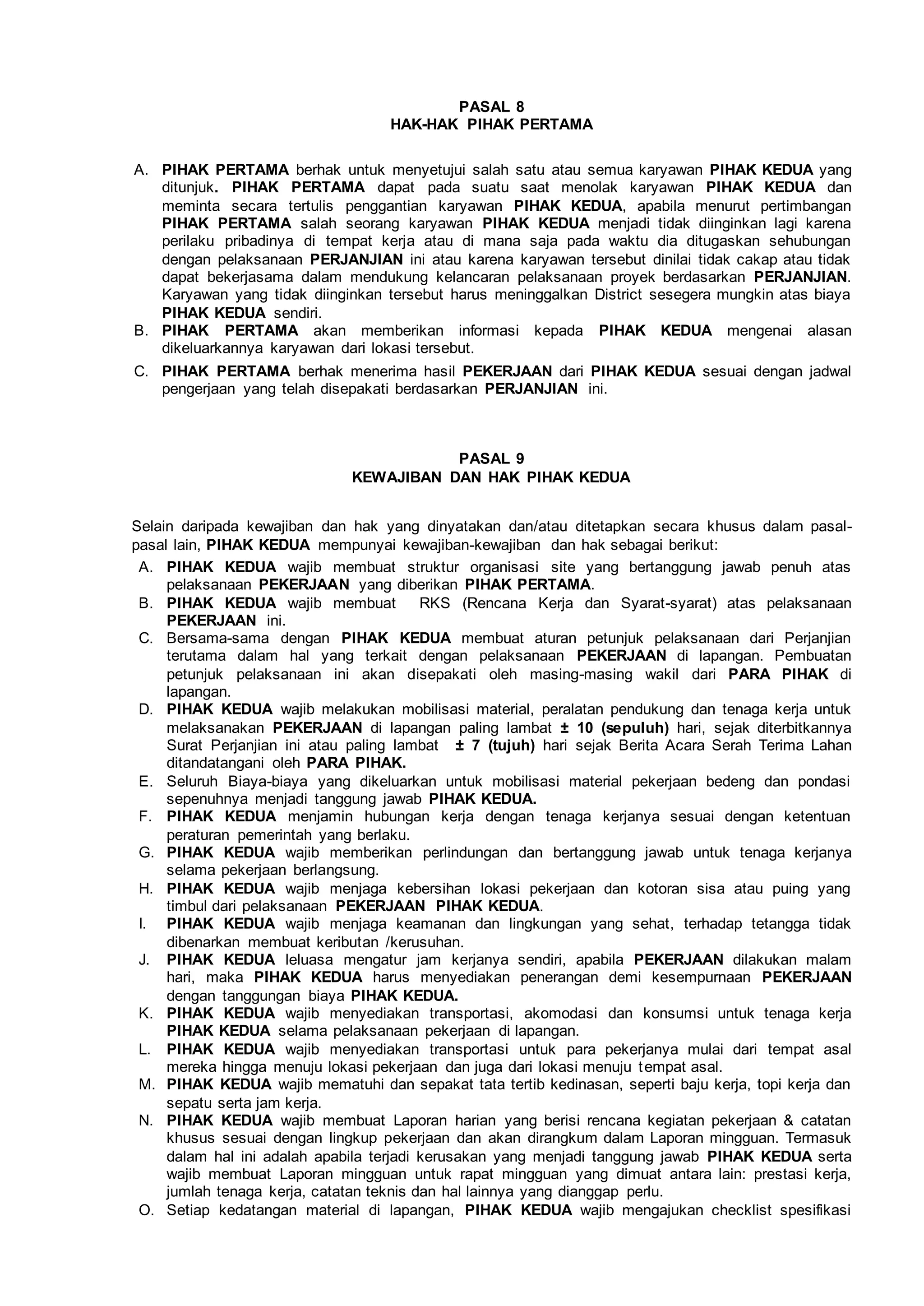 Contoh Perjanjian Pembangunan Mess Terbaru (Beli Perjanjian, Hub ...