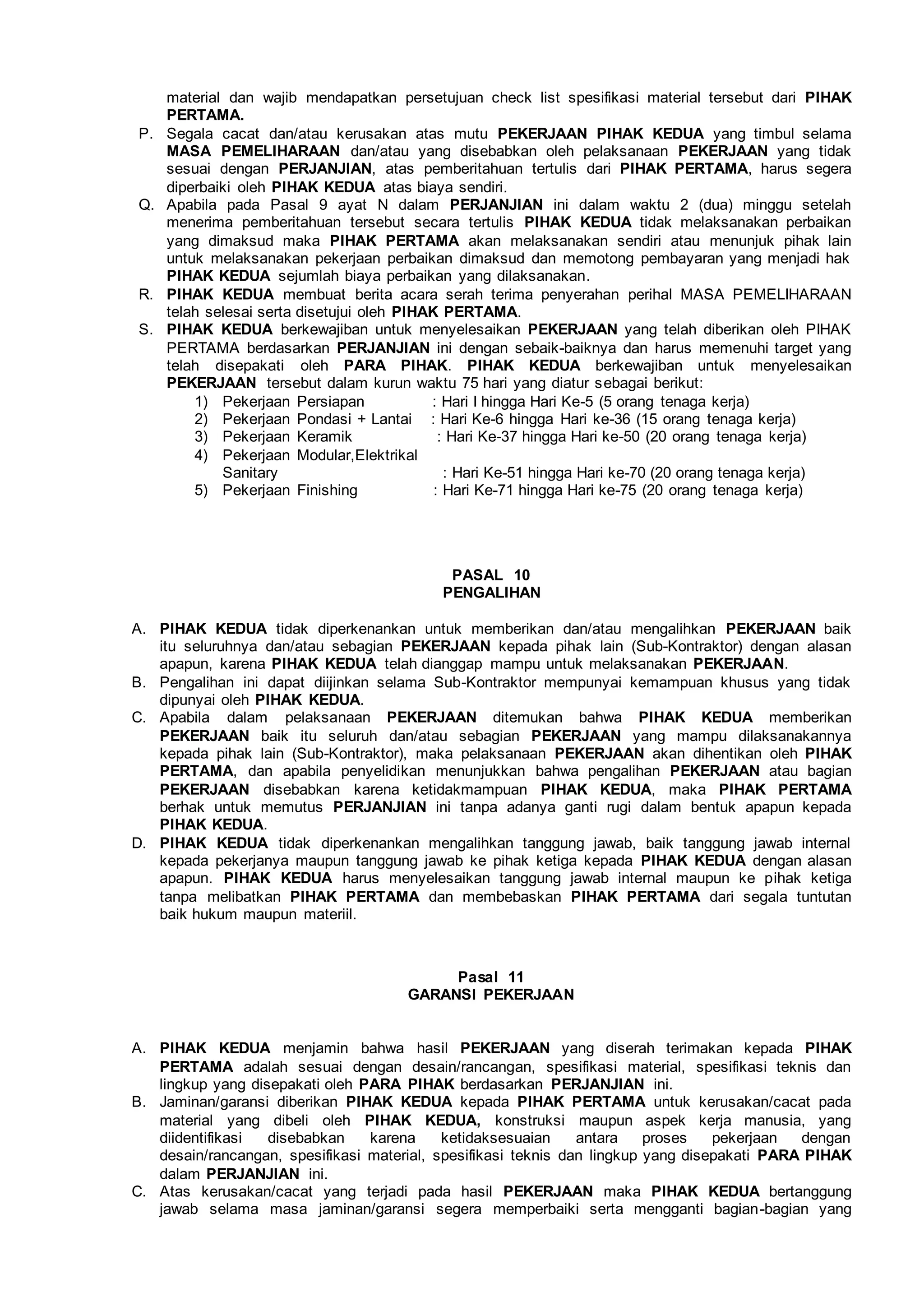 Contoh Perjanjian Pembangunan Mess Terbaru (Beli Perjanjian, Hub ...