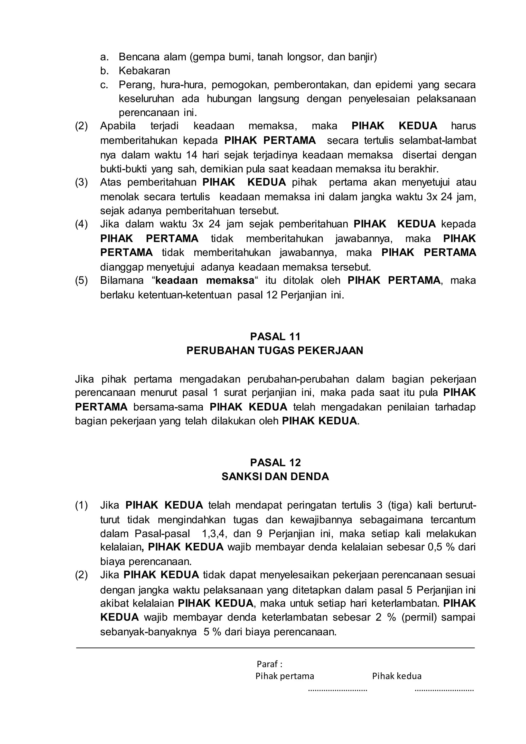 Perjanjian pemborongan | DOCX