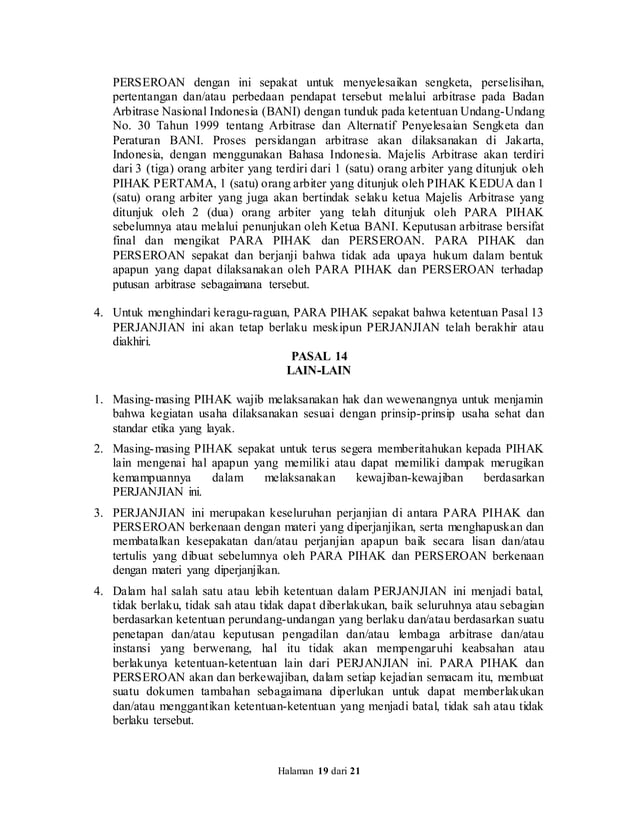 Contoh Perjanjian Pengikatan Jual Beli Saham Terbaru (Beli Perjanjian ...