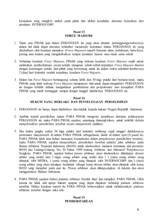 Contoh Perjanjian Penyediaan Jaringan dan Jasa Telekomunikasi Terbaru ...