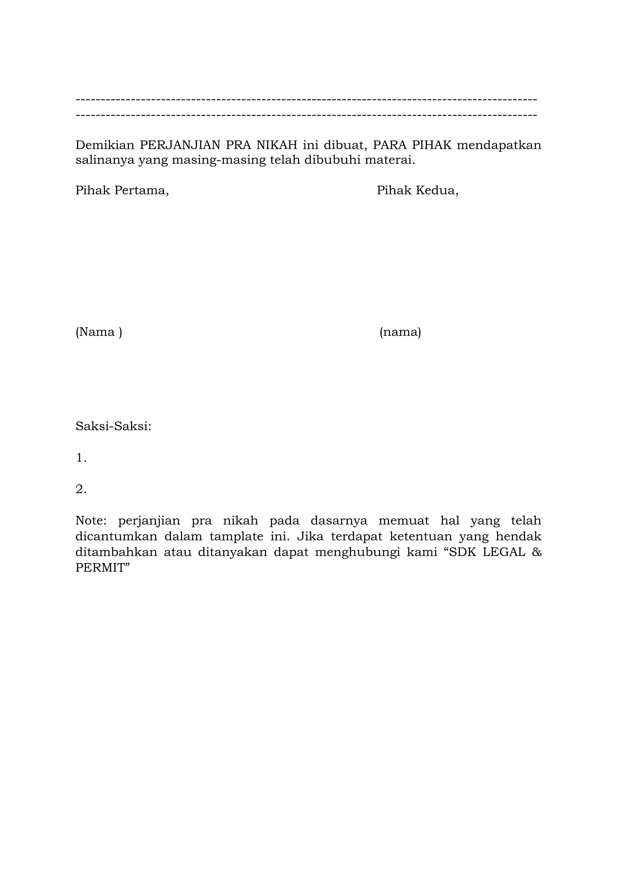 PERJANJIAN PRA NIKAH EKSKLUSIF TERBARU.docx