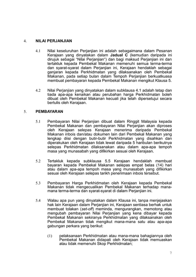 Contoh Perjanjian RMT sekolah rendah | RTF