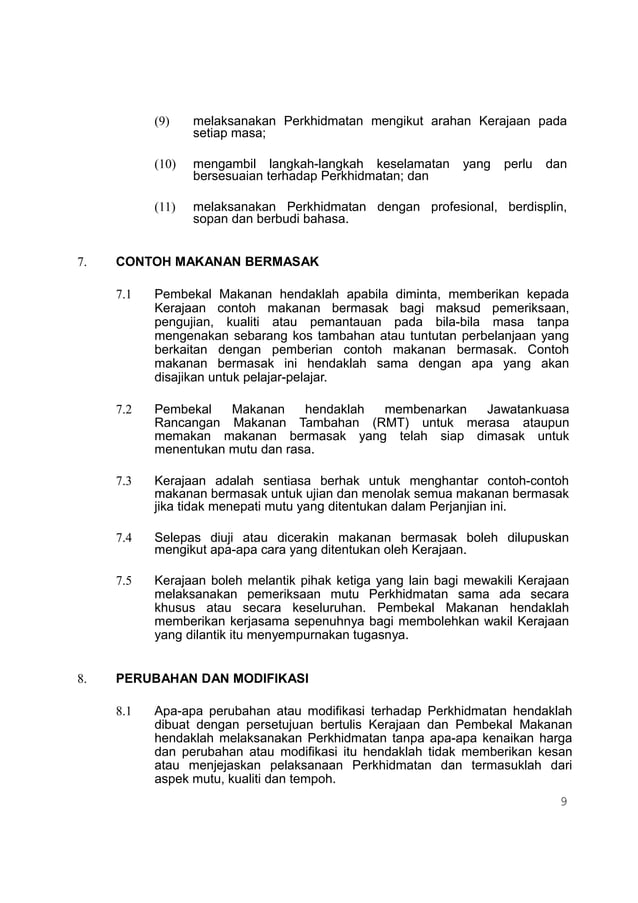 Contoh Perjanjian RMT sekolah rendah | RTF