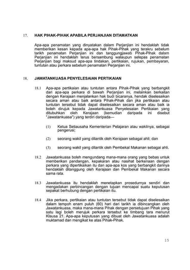 Contoh Perjanjian RMT sekolah rendah | RTF