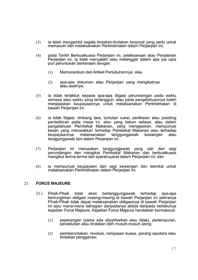 Contoh Perjanjian RMT sekolah rendah | RTF
