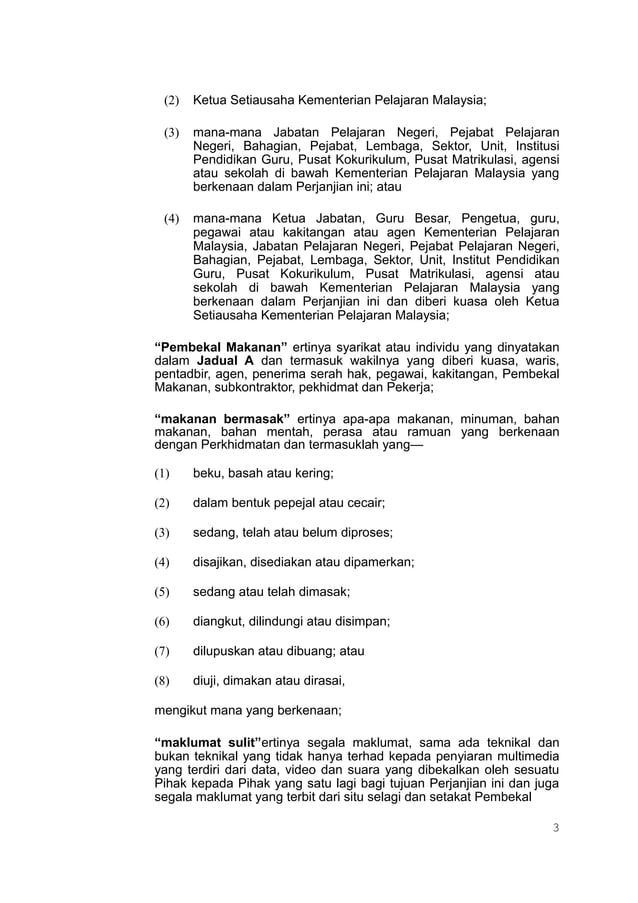 Contoh Perjanjian RMT sekolah rendah | RTF
