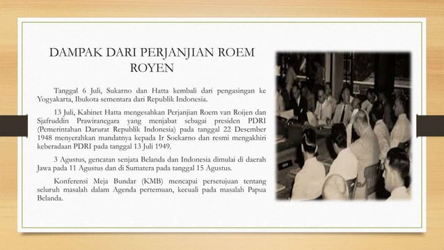 Perjanjian Roem Royen, Materi Sejarah Indonesia | PPTX