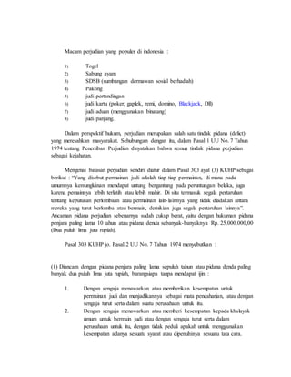 Perjudian upik | PDF