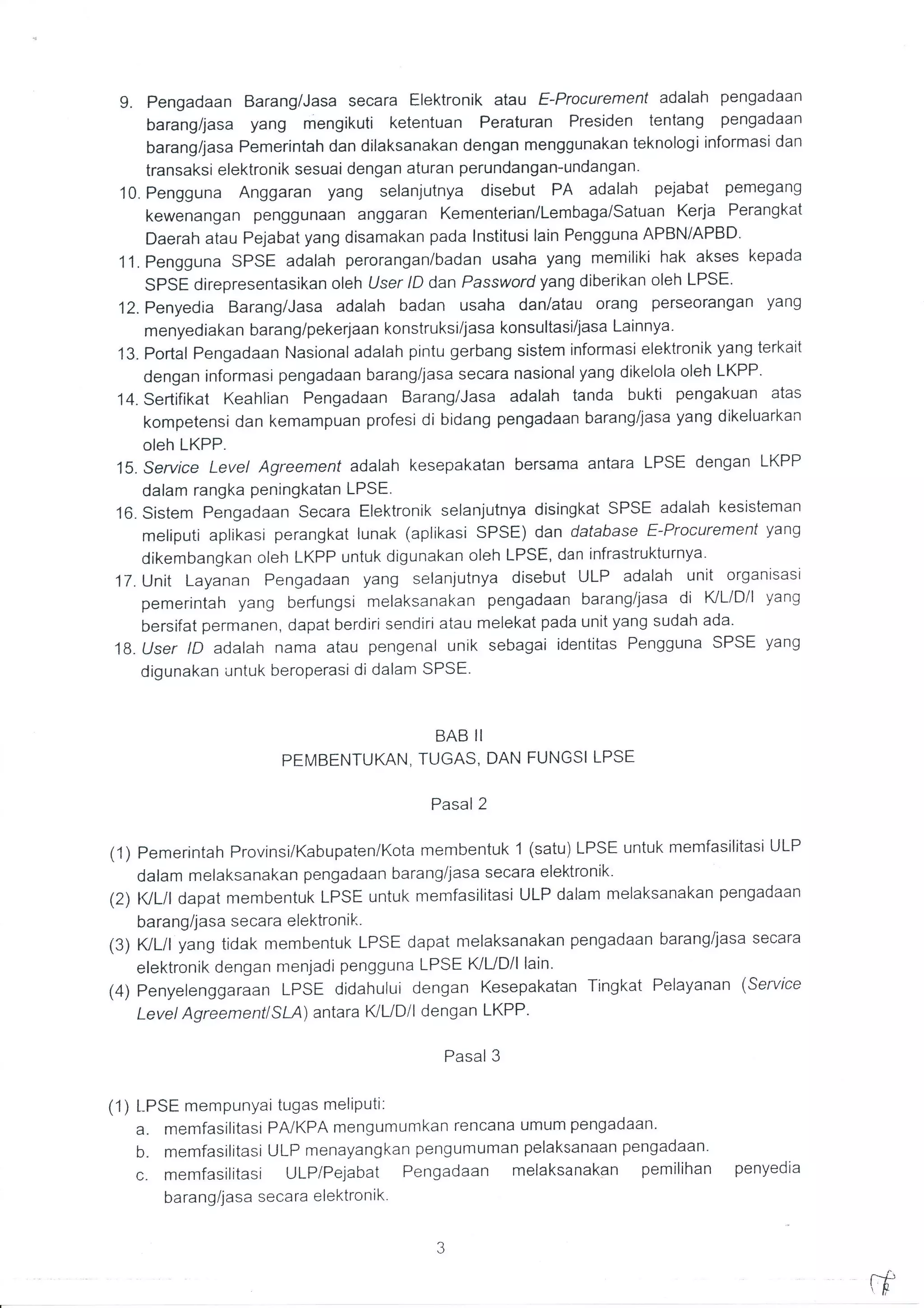 Perka 2 tahun 2010 tentang lpse | PDF