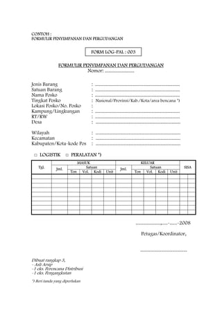 Perka bnpb 13 2008 pedoman manajemen logistik dan peralatan pb | PDF