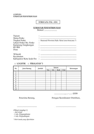 Perka bnpb 13 2008 pedoman manajemen logistik dan peralatan pb | PDF
