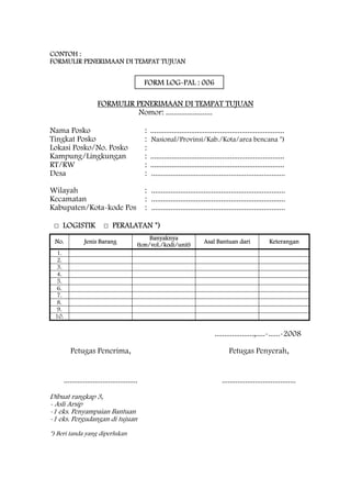 Perka bnpb 13 2008 pedoman manajemen logistik dan peralatan pb | PDF