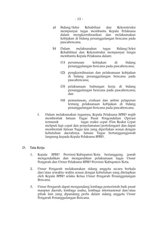 Perka bnpb 3 2008 pedoman pembentukan bpbd | PDF