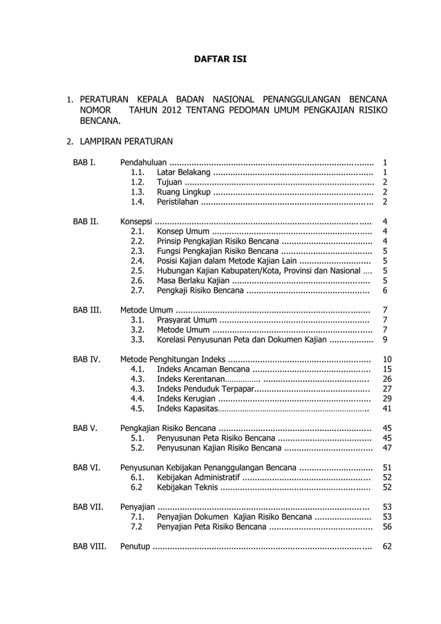 Perka bnpb no.2 tahun 2012 | PDF