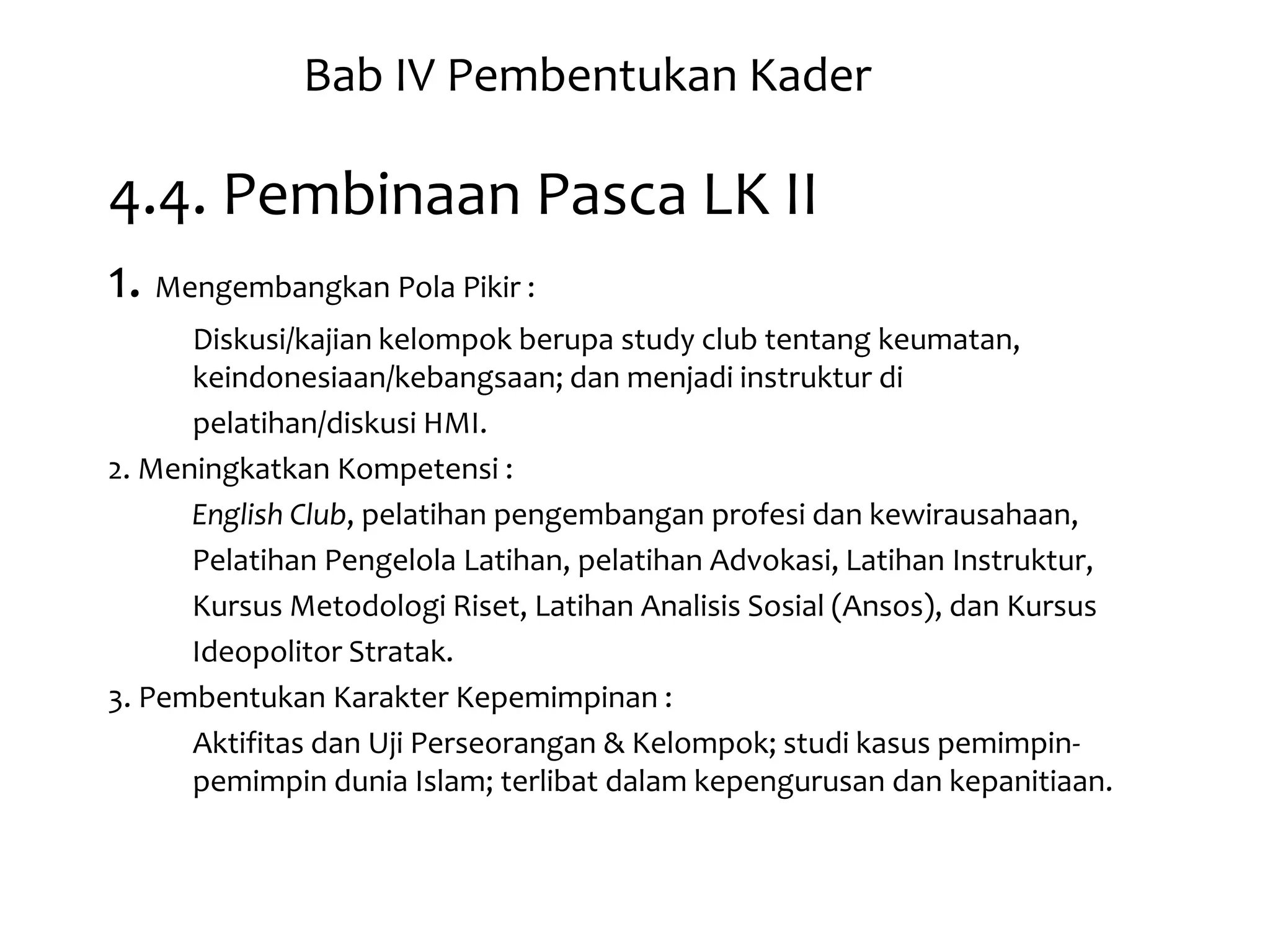 Perkaderan hmi dan ikhtiar abad xxi | PPT