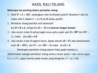 Perkaian silang dua vektor kls x ipa pJJ sma kmn 2-ds | PPTX