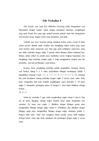 Trik Perkalian 5 | DOCX