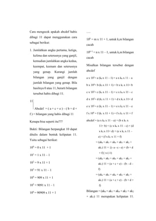 Perkalian angka 11 | PDF
