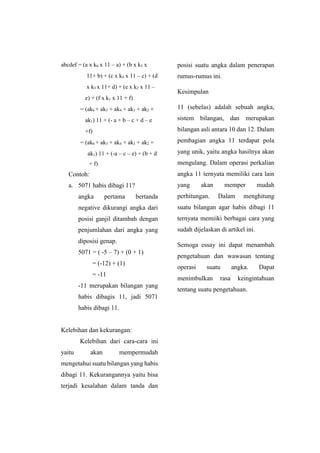 Perkalian angka 11 | PDF