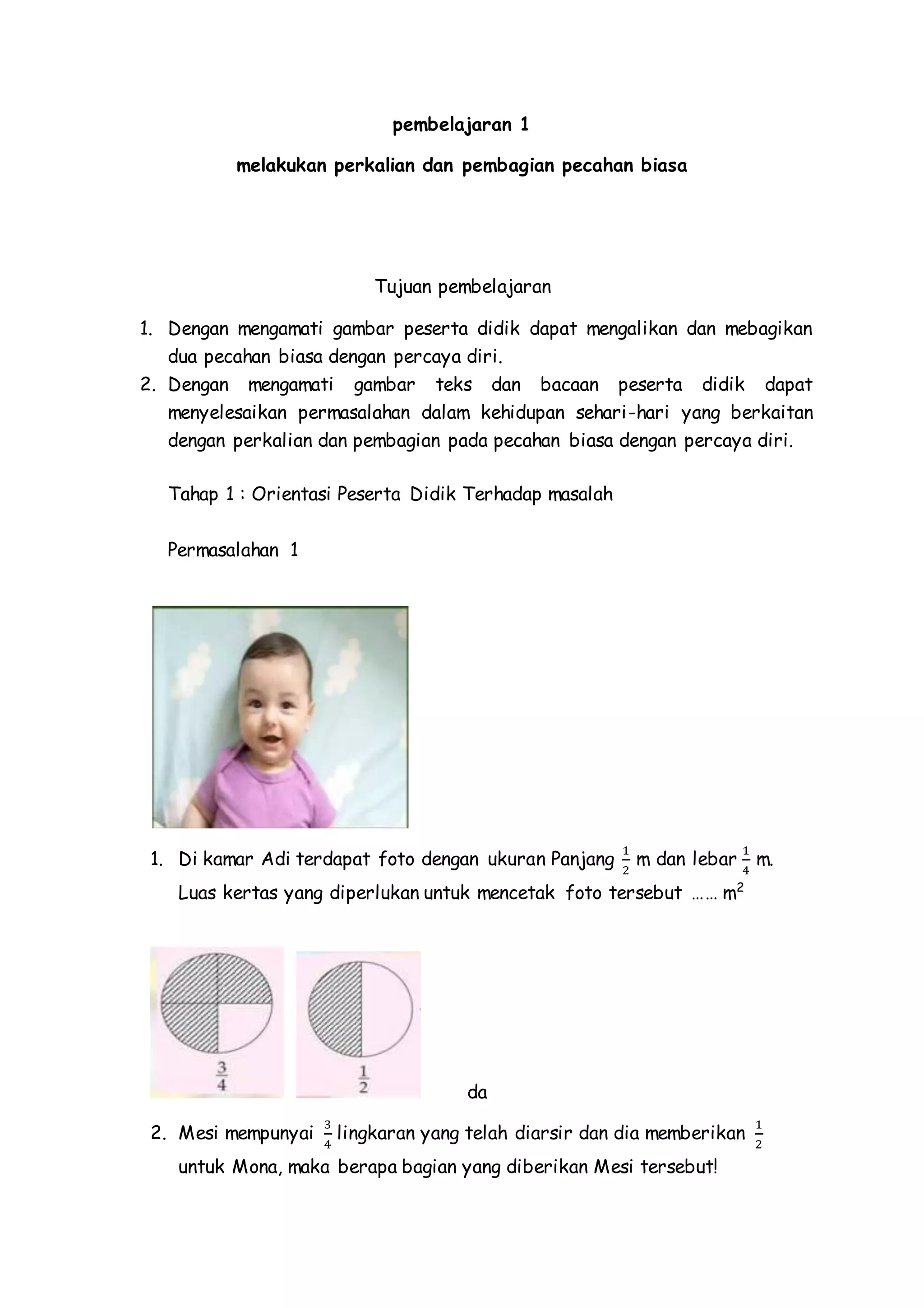 Perkalian dan pembagian pada pecahan | DOCX