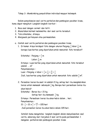 Perkalian dan pembagian pada pecahan | DOCX