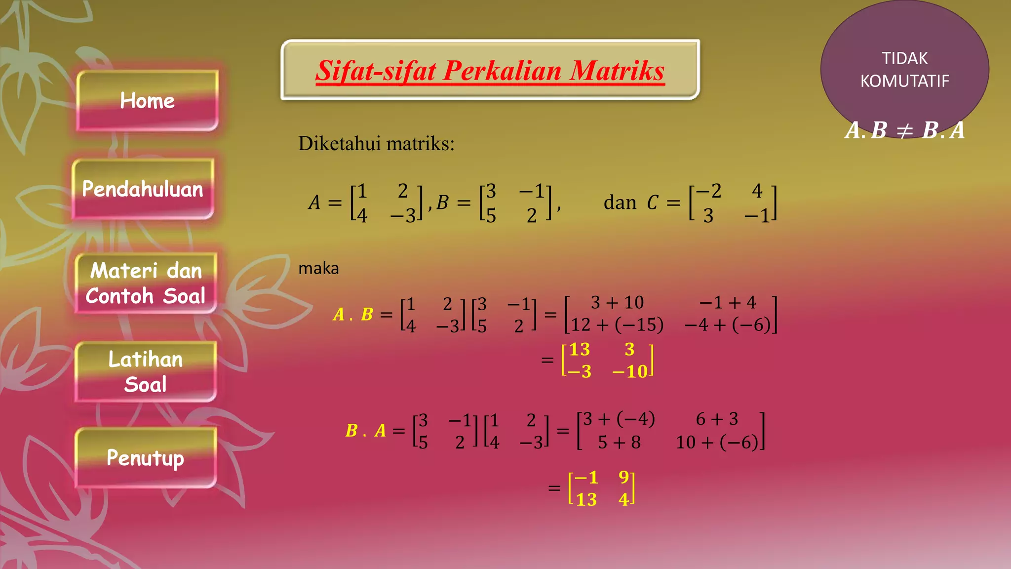 Perkalian matriks | PPTX