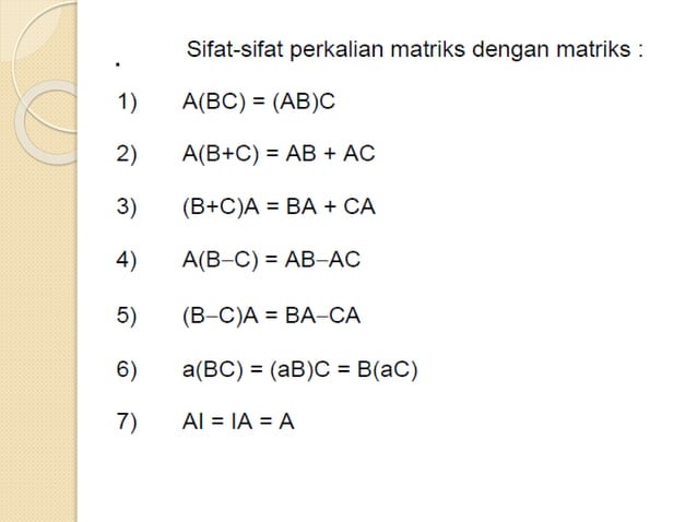 Matriks kelas xi pert 4 | PPTX