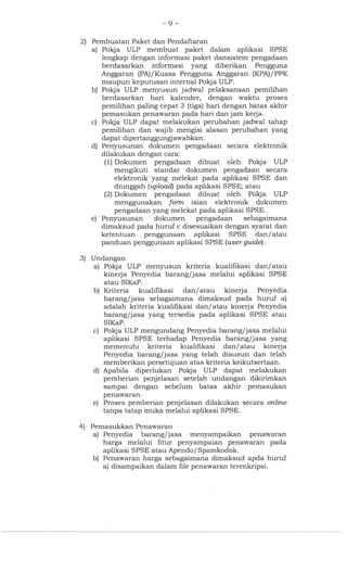 Perka lkpp nomor 1 tahun 2015 tentang e tendering | PDF