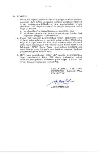 Perka lkpp nomor 1 tahun 2015 tentang e tendering | PDF