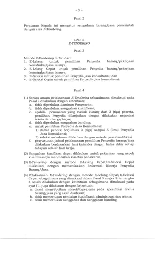 Perka lkpp nomor 1 tahun 2015 tentang e tendering | PDF