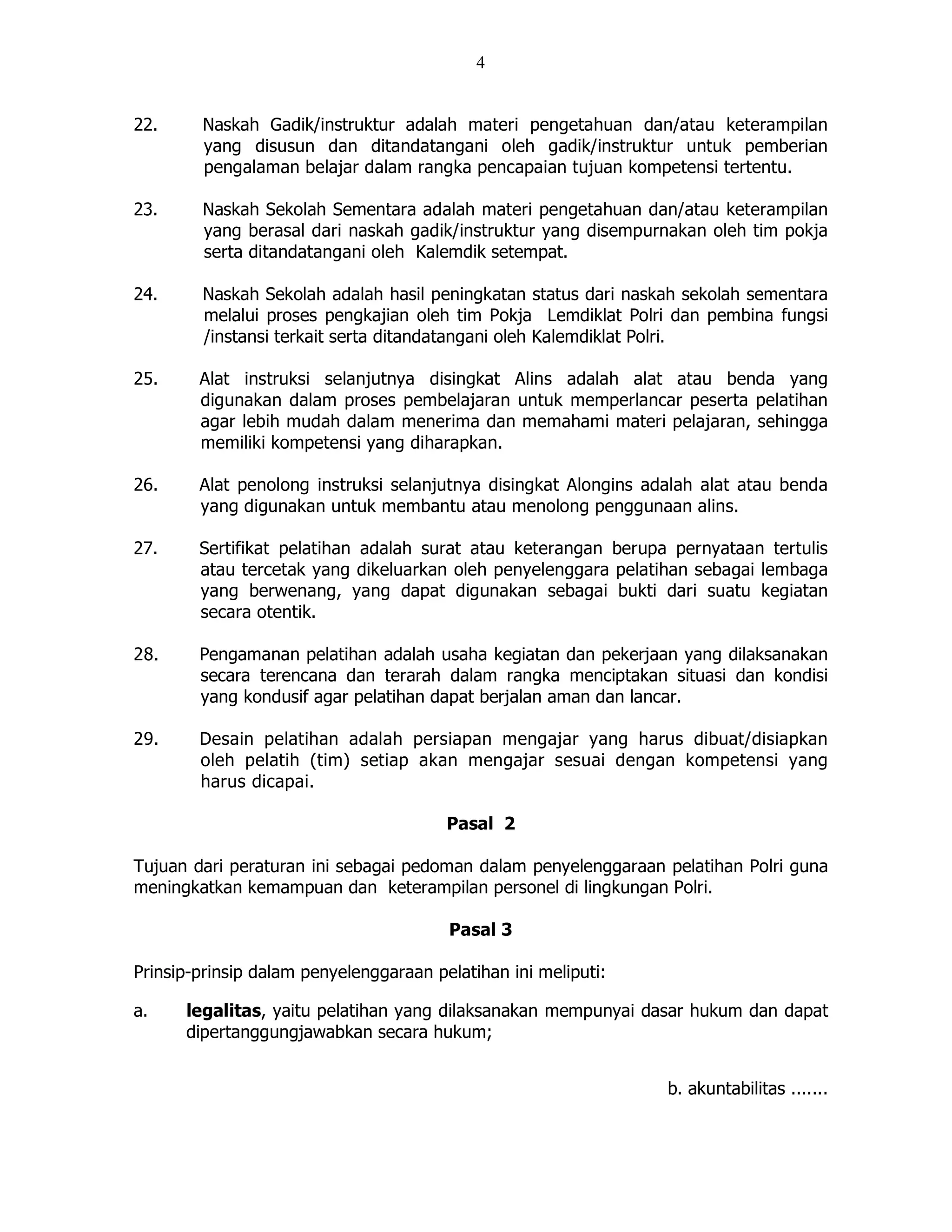 Perkap no 19 th 2010 ttg pelatihan polri | PDF