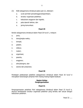 Perkap no 19 th 2010 ttg pelatihan polri | PDF