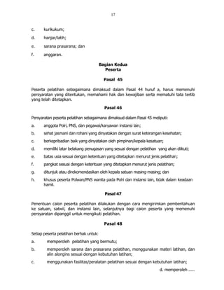 Perkap no 19 th 2010 ttg pelatihan polri | PDF