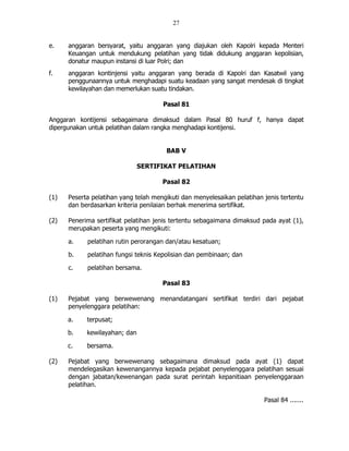 Perkap no 19 th 2010 ttg pelatihan polri | PDF