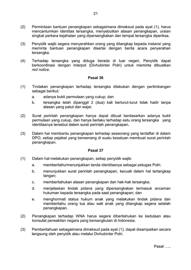 Perkap nomor 14 tahun 2012 tentang manajemen penyidikan tindak pidana | PDF