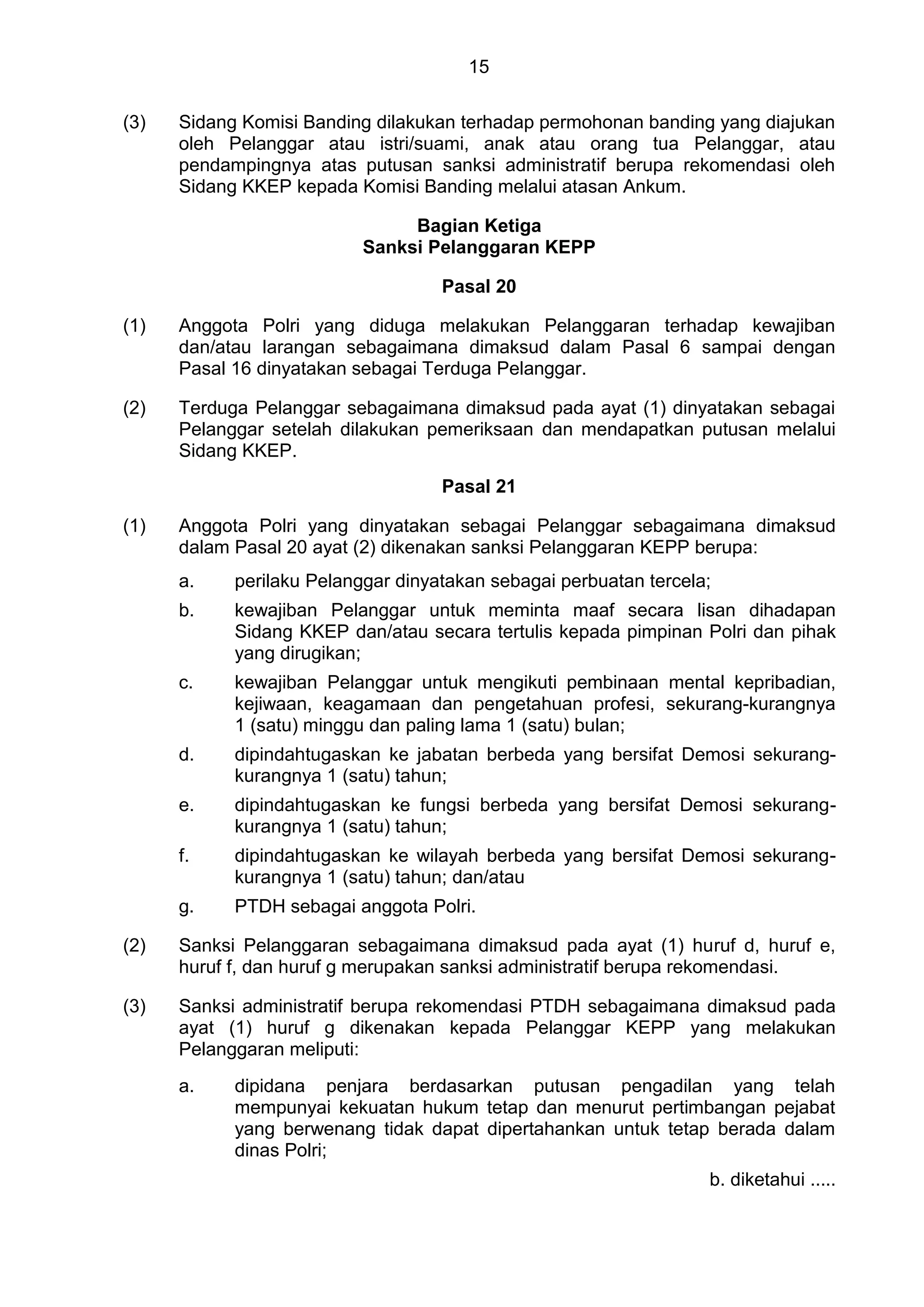 Perkap nomor 14 th 2011 ttg kode etik profesi | PDF